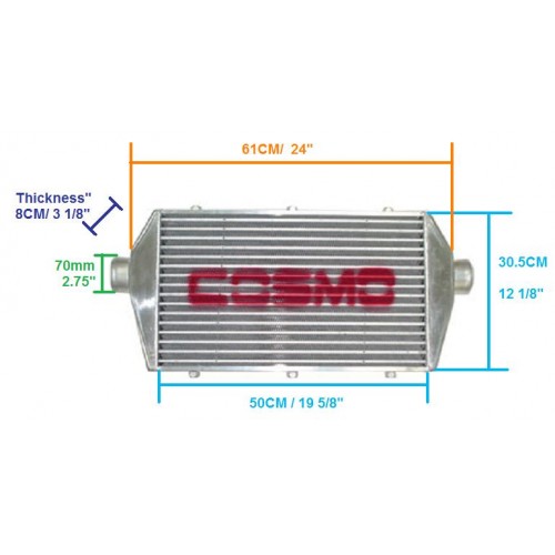 UNIVERSAL HIGH-FLOW INTERCOOLER - 16 ROWS